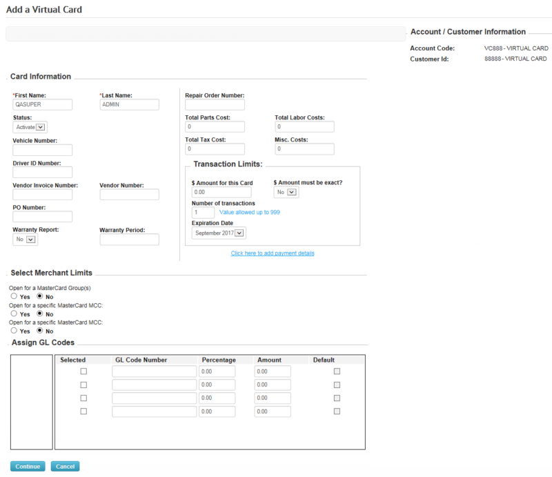 Issuing a Virtual Card - Comdata Resource Center