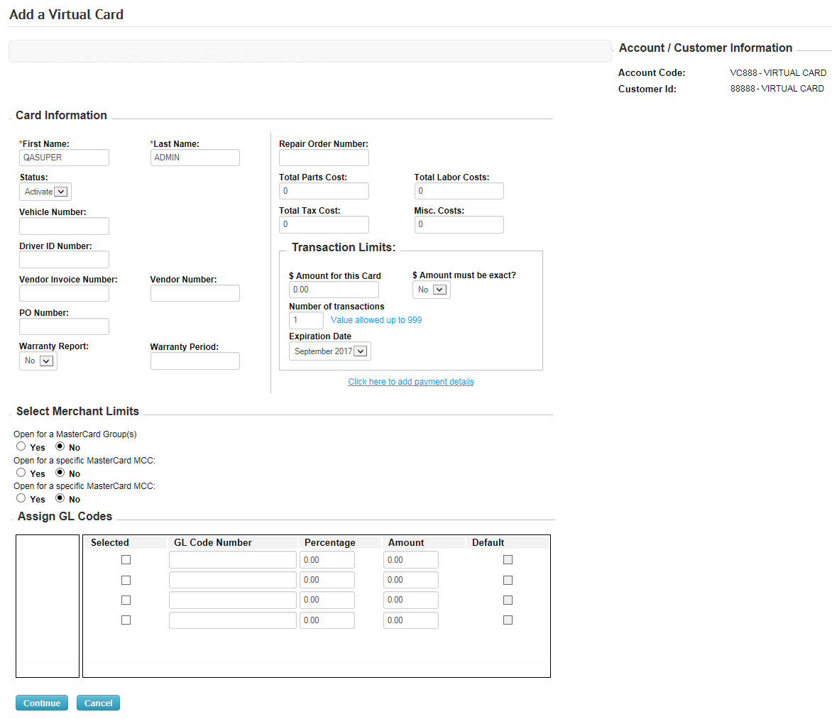 Issuing a Virtual Card - Comdata Resource Center