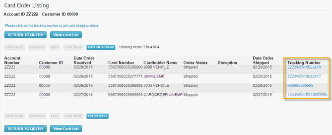 Search for Card Orders - Comdata Resource Center