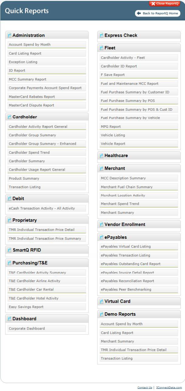 Accessing and Running a reportQ Quick Report - Comdata Resource Center