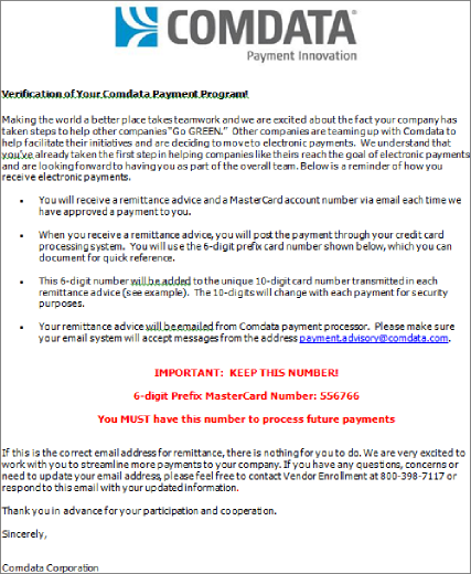 Following up with Enrolled Vendors - Comdata Resource Center