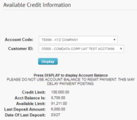 Accessing Available Credit Information - Comdata Resource Center