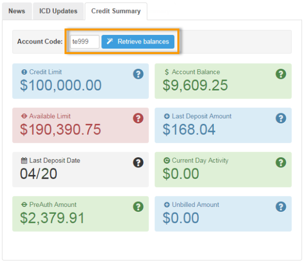 Accessing Available Credit Information - Comdata Resource Center