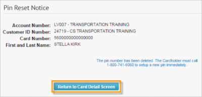 Classic Card Maintenance: Resetting a PIN - Comdata Resource Center