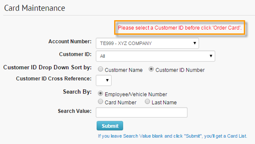 Classic Card Maintenance: Ordering a Proprietary Card - Comdata ...