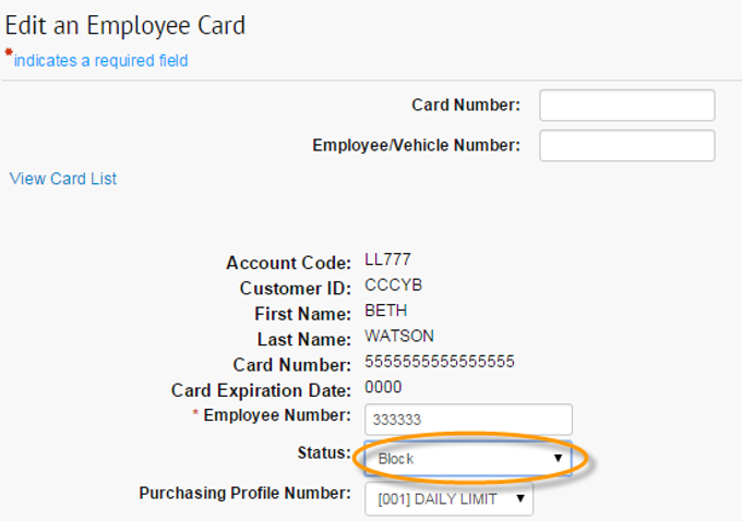 Classic Card Maintenance: Blocking a Mastercard - Comdata Resource Center