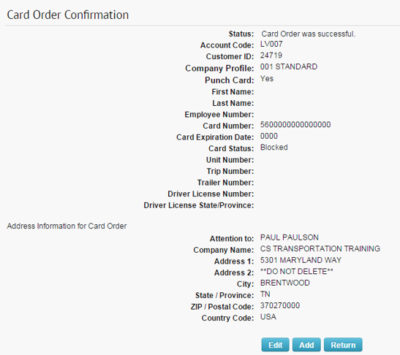 Classic Card Maintenance: Ordering a Proprietary Card - Comdata ...