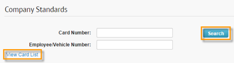 Assigning Company Standards to a Card - Comdata Resource Center