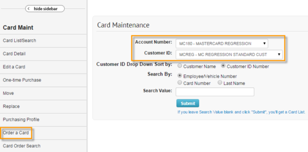 Classic Card Maintenance: Ordering a Mastercard - Comdata Resource Center