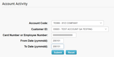 Review Account Activity - Comdata Resource Center