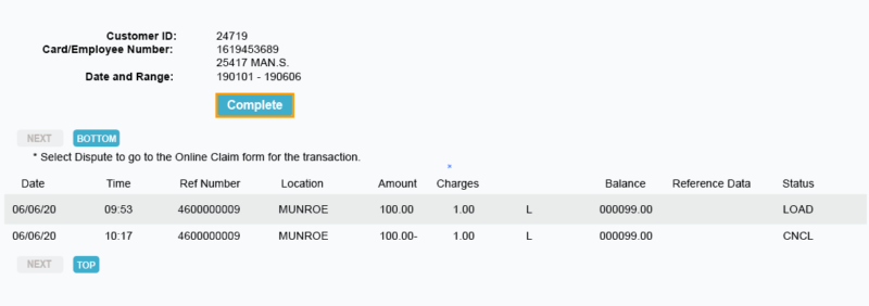 Review Account Activity - Comdata Resource Center