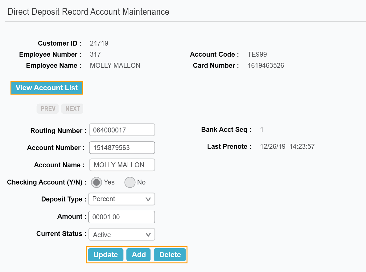 Review Direct Deposit Info List - Comdata Resource Center