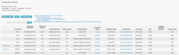 Displaying Real Time Transaction History - Comdata Resource Center