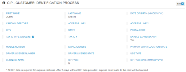 Edit an OnRoad Mastercard - Comdata Resource Center