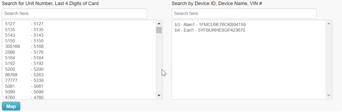 Device to Unit Mapping and Unmapping - Comdata Resource Center