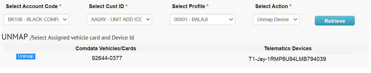 Device to Unit Mapping and Unmapping - Comdata Resource Center