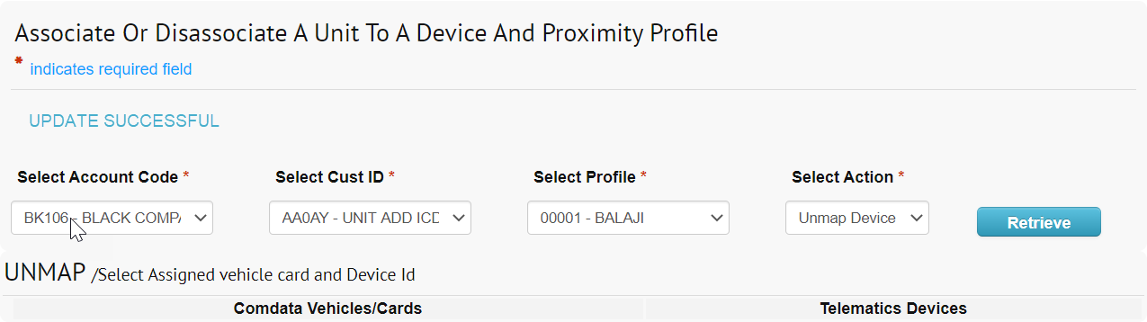 Device to Unit Mapping and Unmapping - Comdata Resource Center