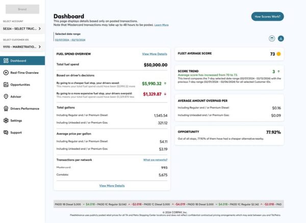 Using the Dashboard - Comdata Resource Center