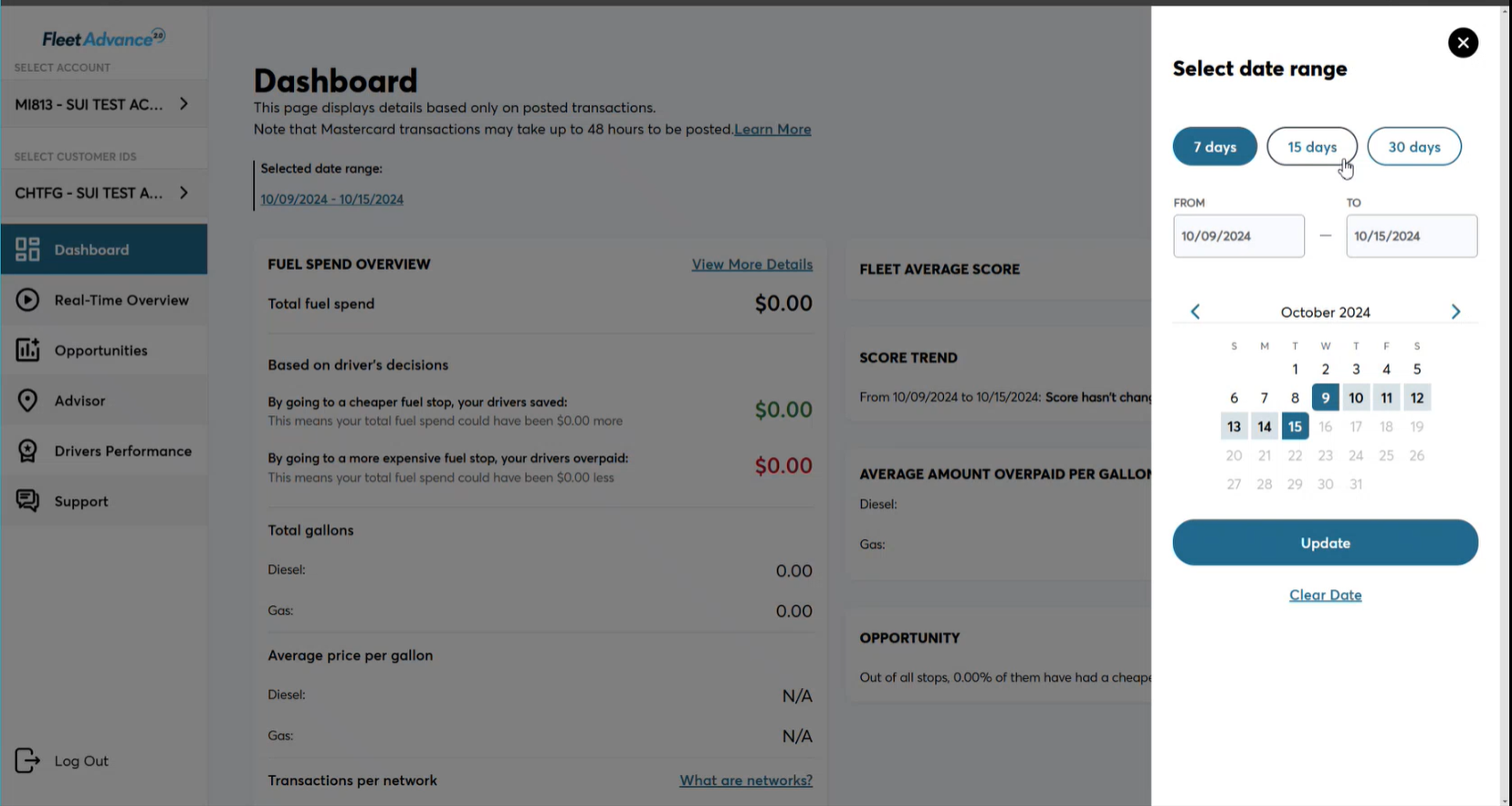 Using the Dashboard - Comdata Resource Center